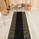 Custom Size Greek Key Black 26 Inch Wide Non-Slip Stair Runner Rug ...