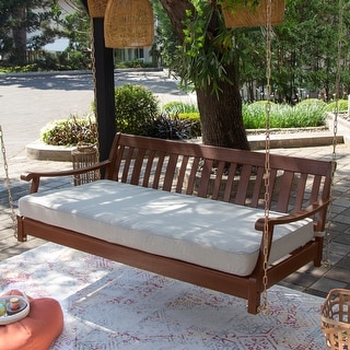 Cambridge Casual Como Mahogany Outdoor Swing Daybed with Cushion On Sale Bed Bath Beyond 30968372