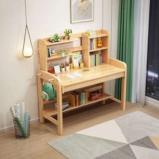Solid Wood Desk without Chair, Home Student Writing Desk, Liftable ...