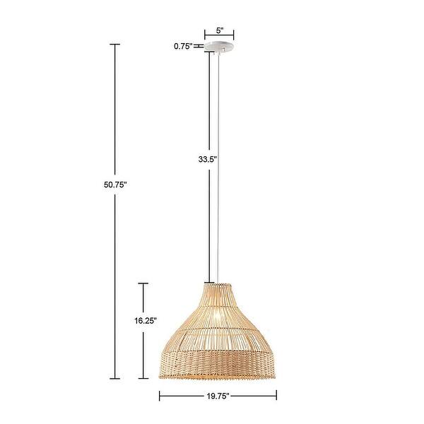 Modern bamboo braid lamp shade chandelier - Natural - Bed Bath & Beyond ...