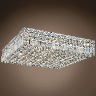 Ibiza Design 13 Light 24" Chrome Flush Mount With Clear Swarovski ...