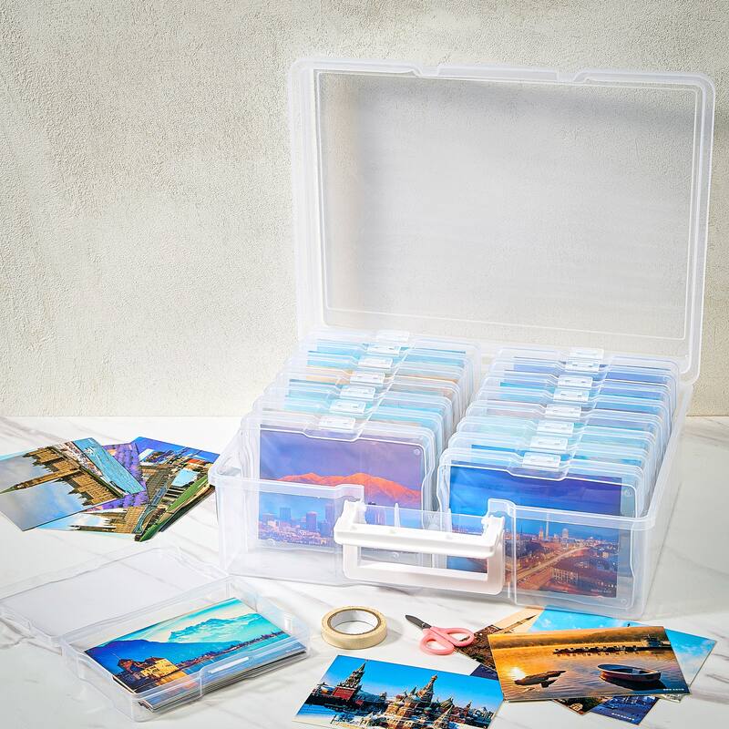 Sorbus Clear Box with 16 Cases (4" x 6") Organizers Cases, Storage Box ...