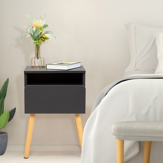 Nightstands Set of 2 End Table Portable Side Table with Pull-Out Drawer ...
