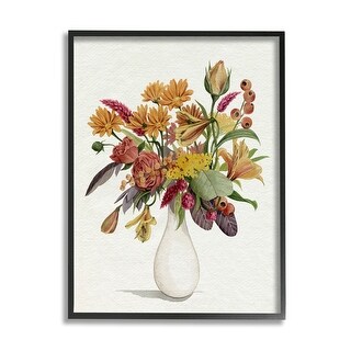 Stupell Traditional Country Flower Bouquet Autummal Arrangement Framed ...