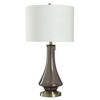 StyleCraft Austin Allen James - Bleaker - Smokey Taupe Glass Table Lamp ...