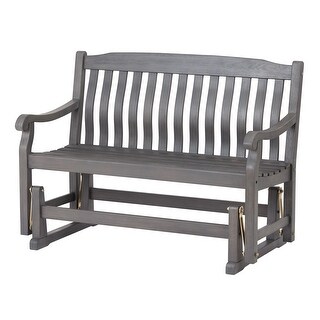 Delahey Wood Outdoor Glider Bench - Gray - Bed Bath & Beyond - 35763138