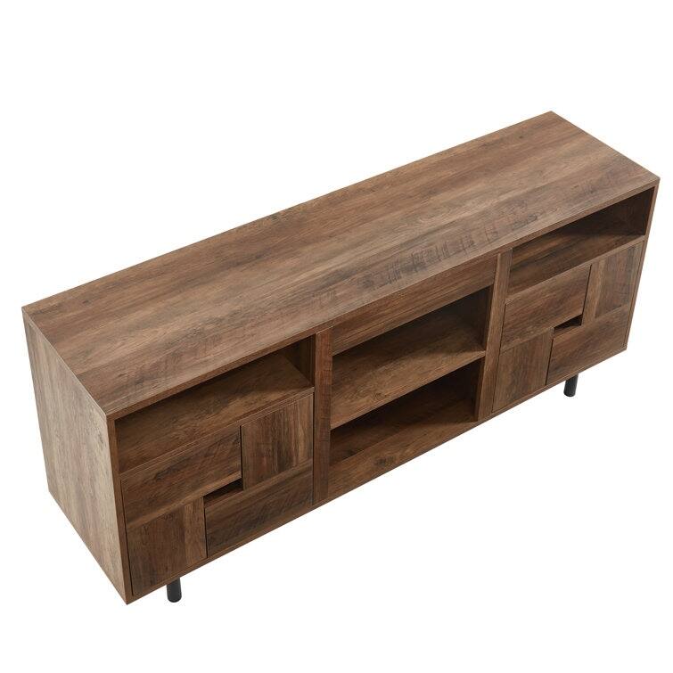 60'' Wood Media Console TV Stand Classic Entertainment Center ...