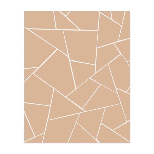 Warm Beige Geometric Glam 1 Line Drawings Abstract Art Print/Poster ...