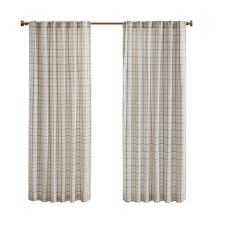 Gracie Mills Brianna Plaid Curtain Panel with Fleece Lining - Bed Bath ...