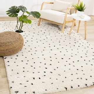 Miley Collection - Cream/Black Dot to Dot Rug - Bed Bath & Beyond ...