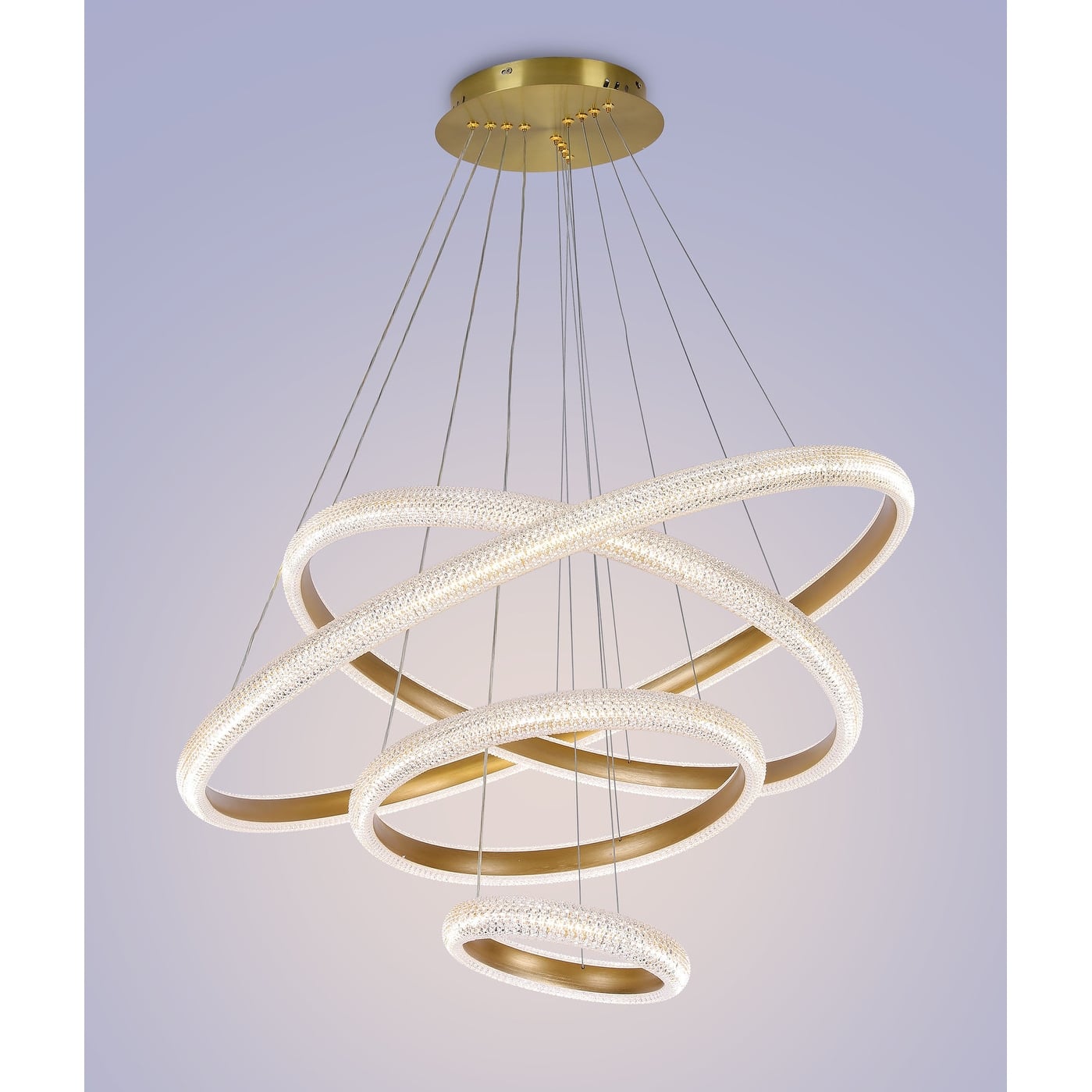 Moden 4-Ring Shape Sparkling LED Pendant Light Fixture - On Sale - Bed ...