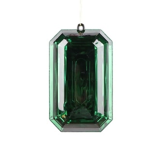 Vickerman 8" Dark Green Rectangle Jewel Glitter Ornament. Includes 2 ...