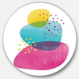 Designart 'Minimal Spots Balance IV' Geometric Metal Circle Wall Art ...