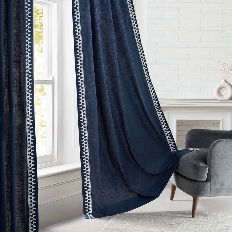Exclusive Fabrics Bordered Textured Cotton Curtains For Bedroom ...