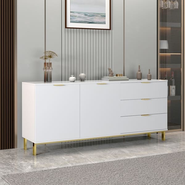 Timechee Buffet Sideboard Credenza Console with 3 Drawers - Bed Bath ...