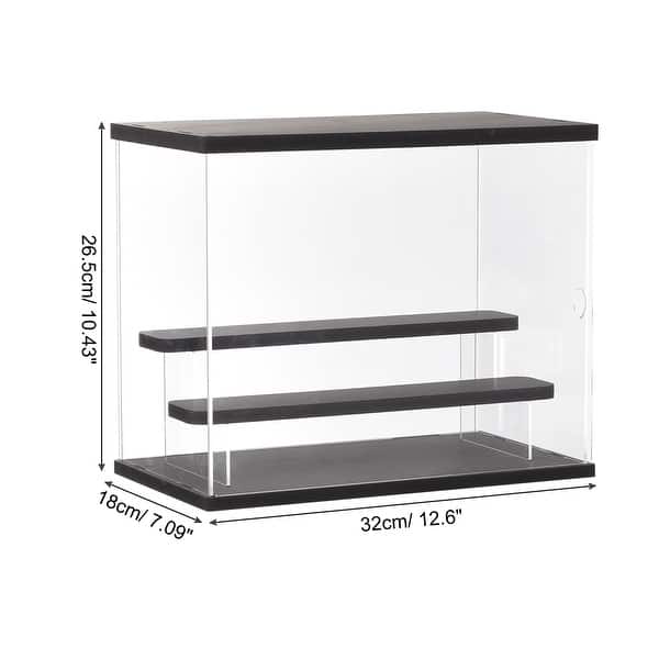 Clear Acrylic Display Case with LED Light 2 Tier Box 12.6x7.09x10.43 ...