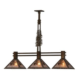 Meyda Tiffany 144443 Tall Pines 3 Light 45" Wide Linear Pendant - Bed ...
