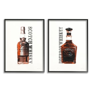 Stupell Glass Whiskey Bottles Brown Black Alcohol Liquor,2pc Multi ...