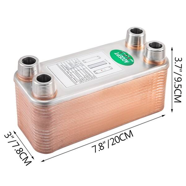 VEVOR 40 Plates Brazed Plate Heat Exchanger 316LMPT Beer Wort Chiller ...