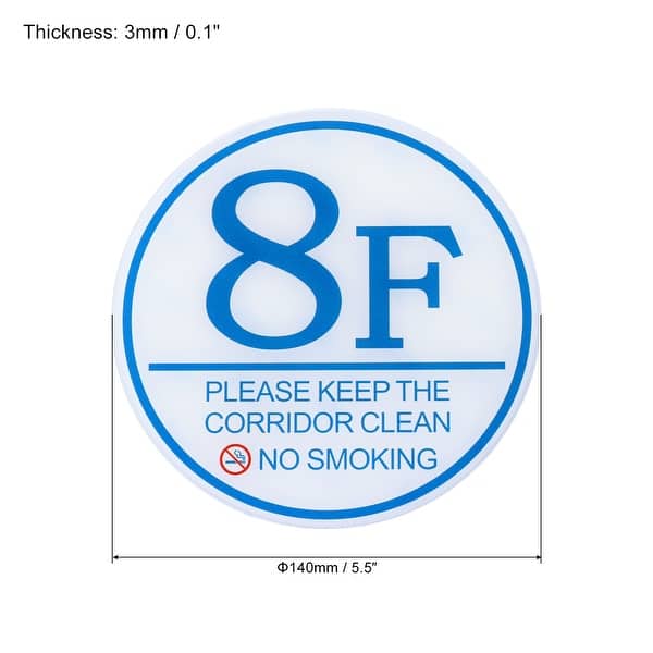 8F Floor Number Sign Acrylic Self-Adhesive Building Marking Sticker ...