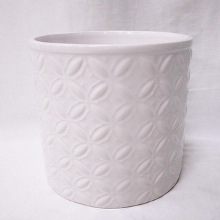 White With Floral Pattern Planter - Bed Bath & Beyond - 42256582