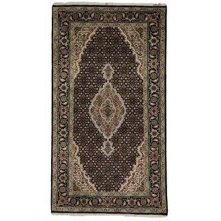 Canvello Hand Made Formal Medallion Indo Tabriz Rug - 5'5'' X 3'0 ...