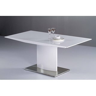 White Lacquer Extension Dining Table - Bed Bath & Beyond - 38888104