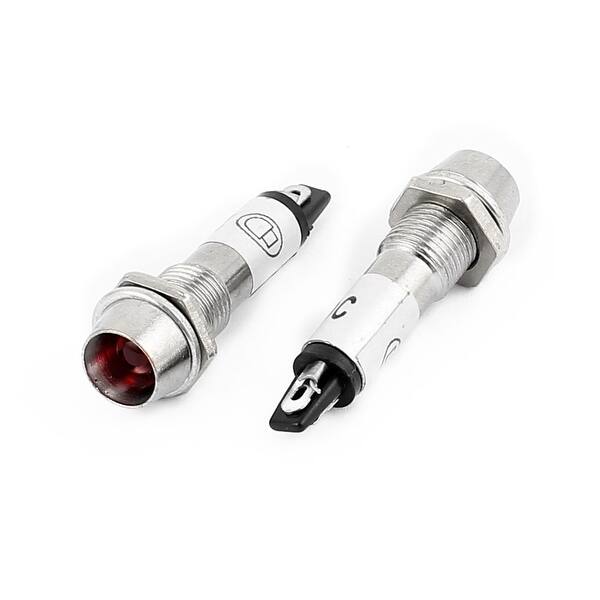 5Pcs DC 24V Red LED Metal Indicator Pilot Dash Light Signal Lamp - Bed ...