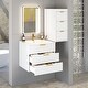 Roomfitters 24 Inch Wall Mounted Floating Vanity & Side Cabinet Combo ...
