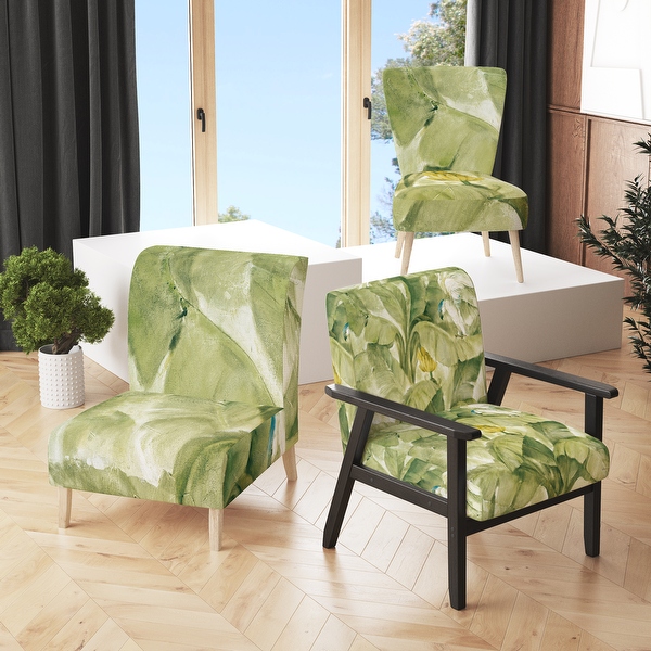 Designart Tropical Canopy II Green Upholstered Traditional Accent Chair Arm Chair Bed Bath Beyond 30360629