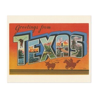 Texas Greetings from Texas v2 Typography Animals Art Print/Poster - Bed ...
