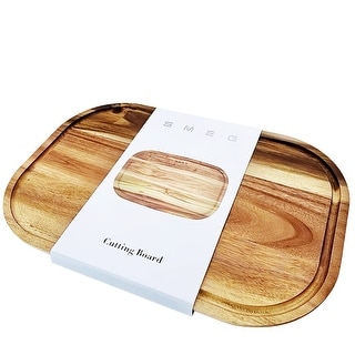 Smeg Wooden Cutting Board Single-Sided Round 28x42cm - Bed Bath ...