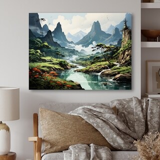 Designart "Vietnam Mountain Symphony Landscape I" Vietnam Metal Large ...