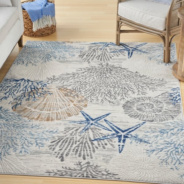 Nourison Pompeii Coastal Beach Shells and Coral Area Rug - Bed Bath ...