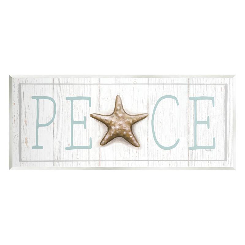 Stupell Peace Seasonal Starfish Sign Wall Plaque Art, Design by ...