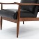 Anna Faux Leather Wood Base Accent Chair by Greyson Living - Bed Bath ...