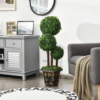 36'' Artificial Topiary Triple Ball Tree for Indoor and Outdoor - 13.5 ...