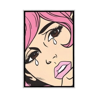 iCanvas "Pink Crying Comic Girl" by Allyson Gutchell Framed - Bed Bath ...