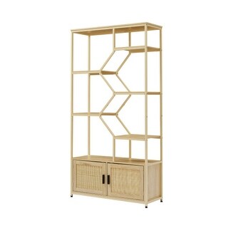 7 Tiers bookcases storage Natural cabinet torage Particle Board storage ...