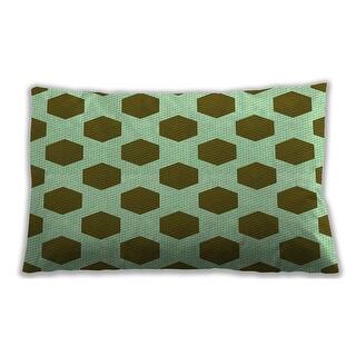 Ahgly Company Patterned Indoor-Outdoor Oak Brown Lumbar Throw Pillow ...