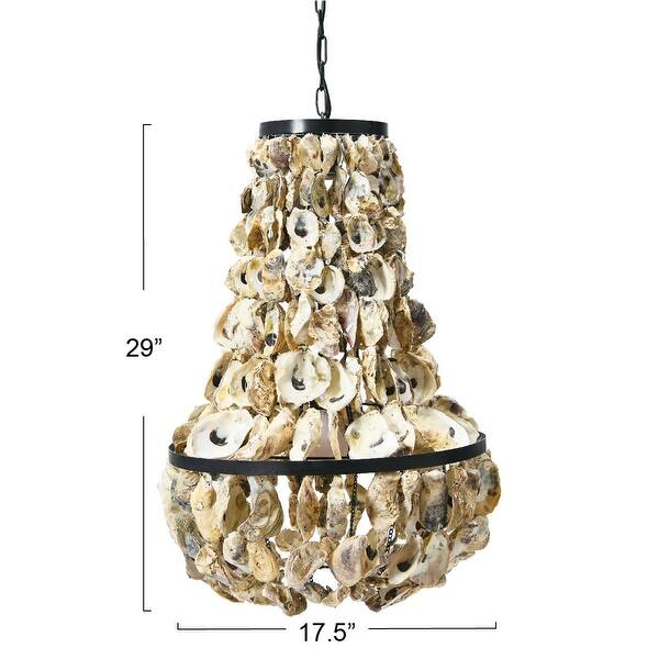 Metal and Draped Oyster Shell Chandelier - Bed Bath & Beyond - 31276342