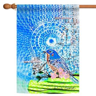 Blue and Green Robin's Voice Outdoor House Flag 40" x 28" - Bed Bath ...
