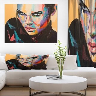 Designart "Woman Portrait Games are over" Glamour Print on Wrapped ...