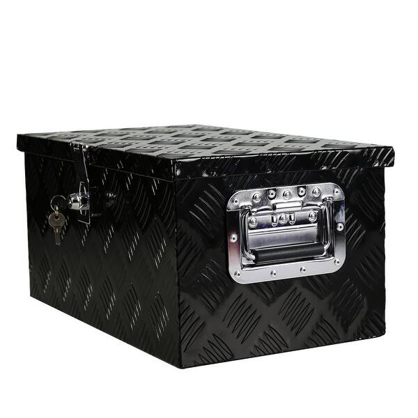 20" Black Aluminum Tool Box with Side Handle, Lock and Keys - Bed Bath ...