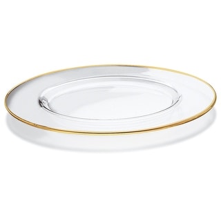 European Glass Clear Charger W/ Gold Rim-12.5" Diameter-Set of 4 - Bed ...