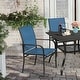 5 Piece Outdoor Patio Metal Dining Set of 6 Textilene Chairs and Square ...