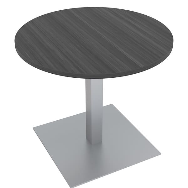 34" Small Round Table Square Metal Base Conference Room Breakroom - Bed ...
