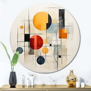 Designart "Colorful Mid Century Geometry Patchwork I" Abstract Collages ...