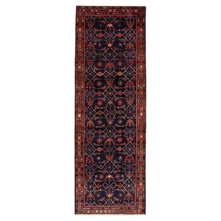 ECARPETGALLERY Hand-knotted Andelz Navy Wool Rug - 3'5 x 9'11 - Bed ...