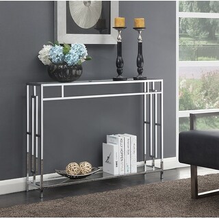 Town Square Console Table, Clear Glass/Chrome Frame - Bed Bath & Beyond ...